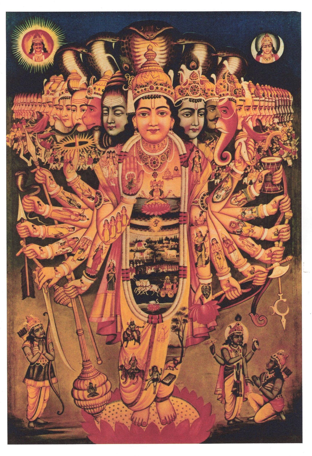 Krishna's Supreme Form ... Contemporary Reprint of Vintage Indian Print ...