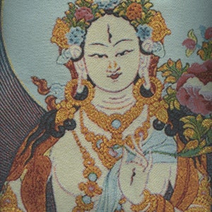 White Tara Very Large Tibetan Thanka Silk Cloth Embroidery. - Etsy