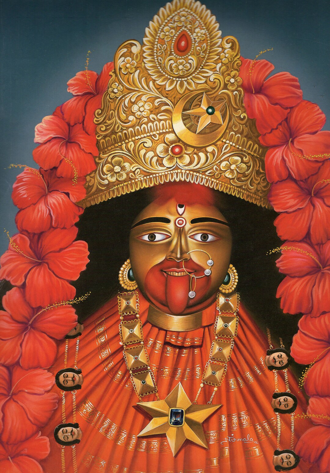 Kali - large Vintage-style Indian Hindu Devotional Poster Print - Etsy