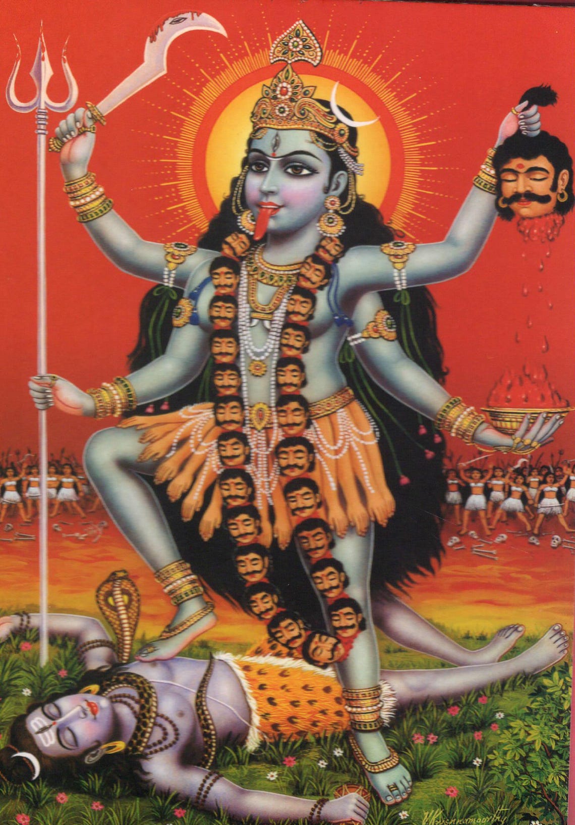 Kali Art, Framed 1990's Card of Kali. - Etsy