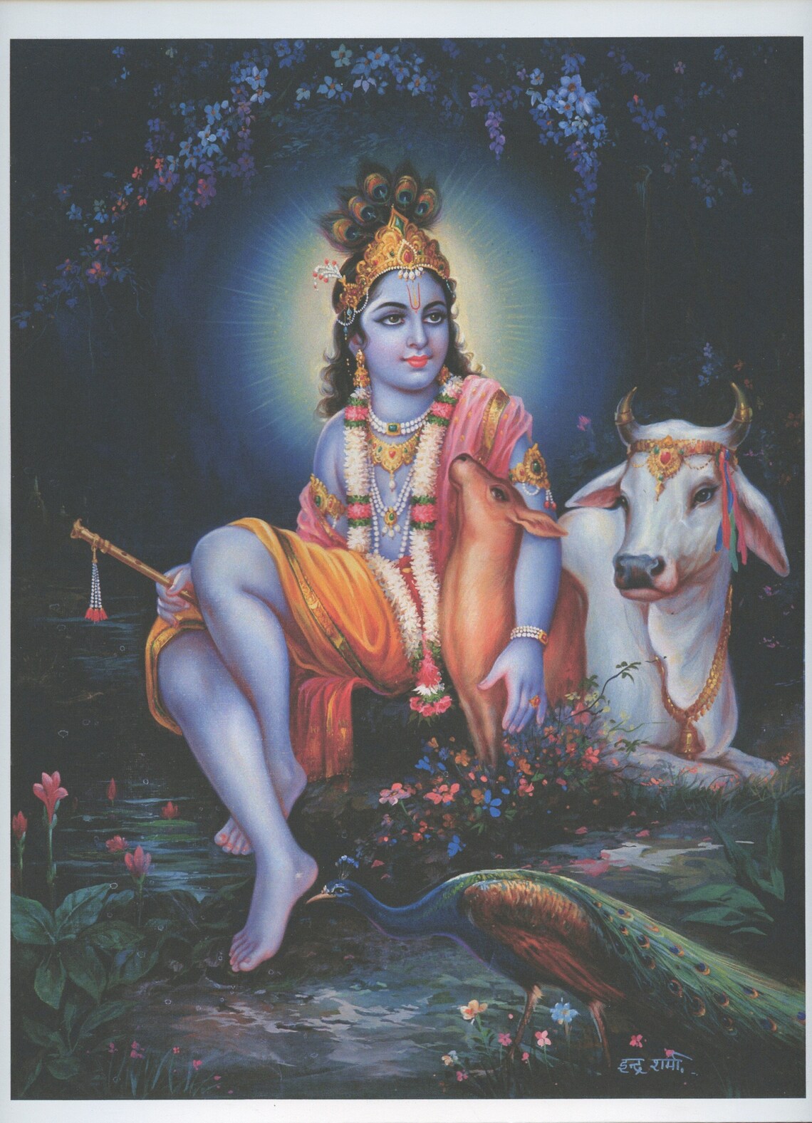 Gopala Krishna the Cowherd ... Contemporary Reprint of - Etsy