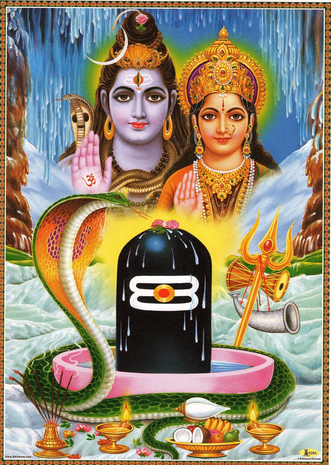 Shiva & Parvati ... Large Vintage-style Indian Hindu - Etsy