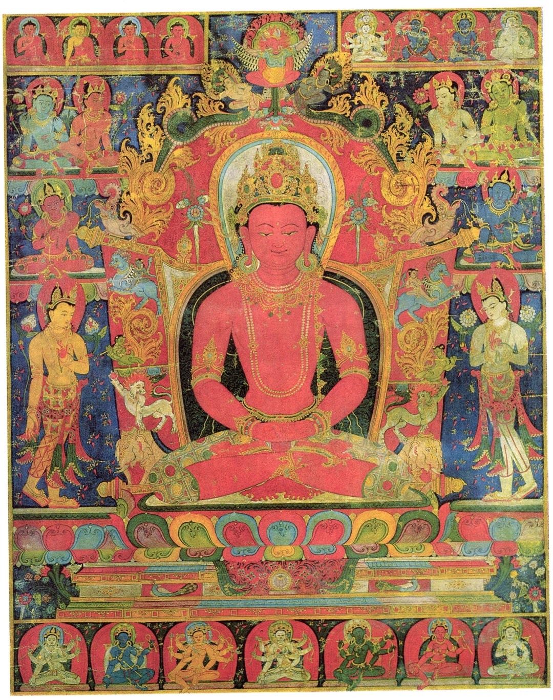 Amitabha Contemporary Print of Vintage Tibetan Thanka. - Etsy