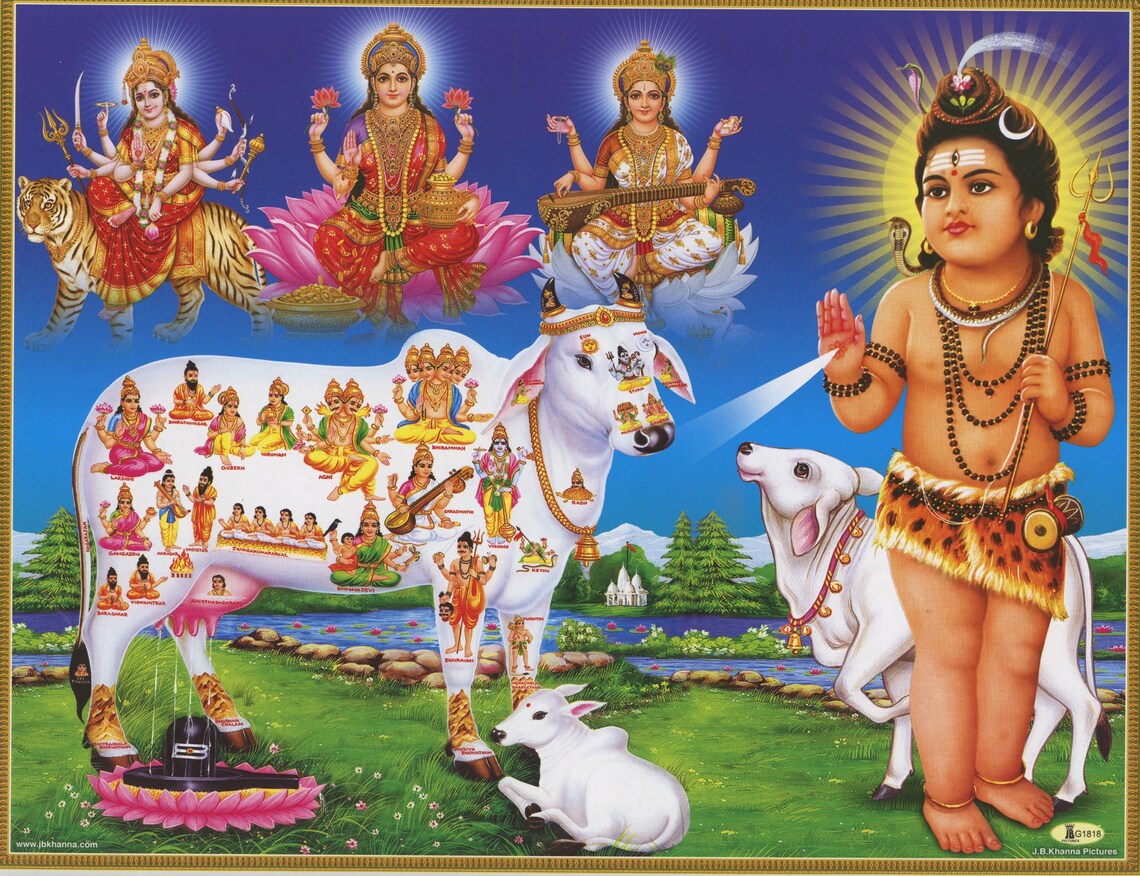 Shiva Art Young Shiva ... Vintage-style Indian Hindu - Etsy