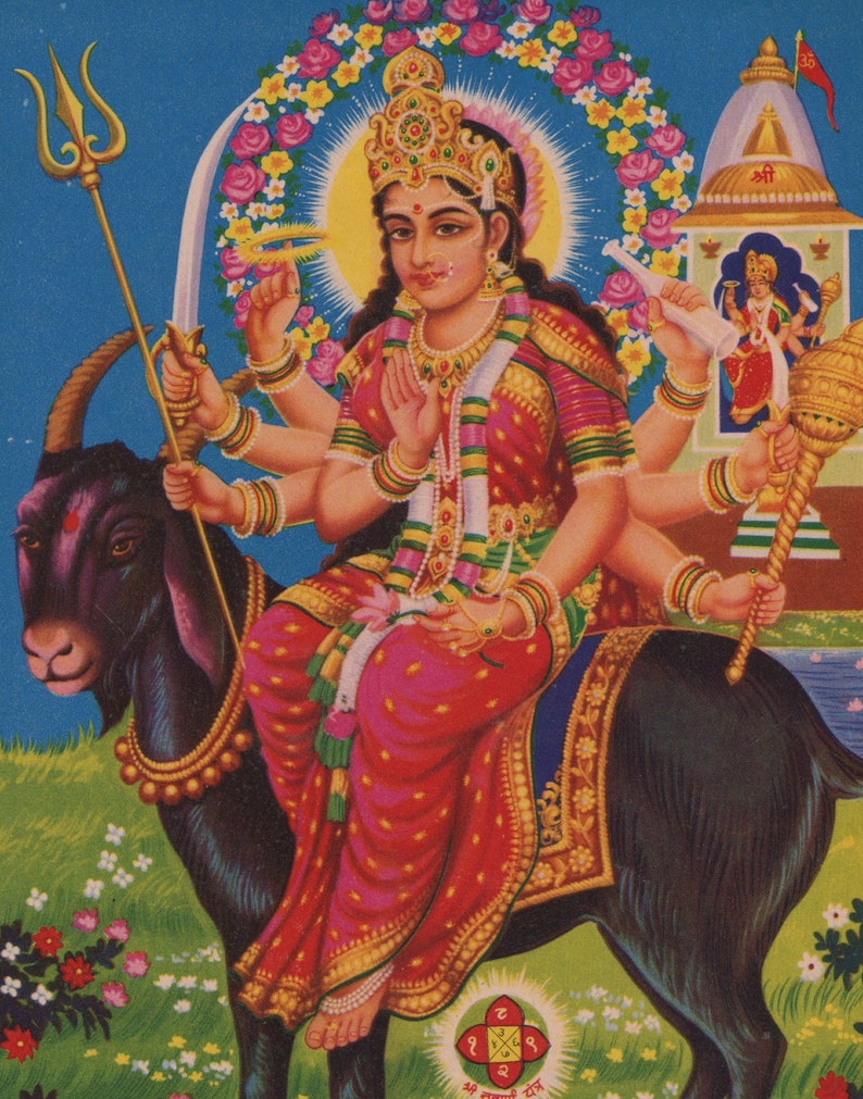 Meldi Maa ... Vintage Indian Hindu Devotional Poster Print | Etsy