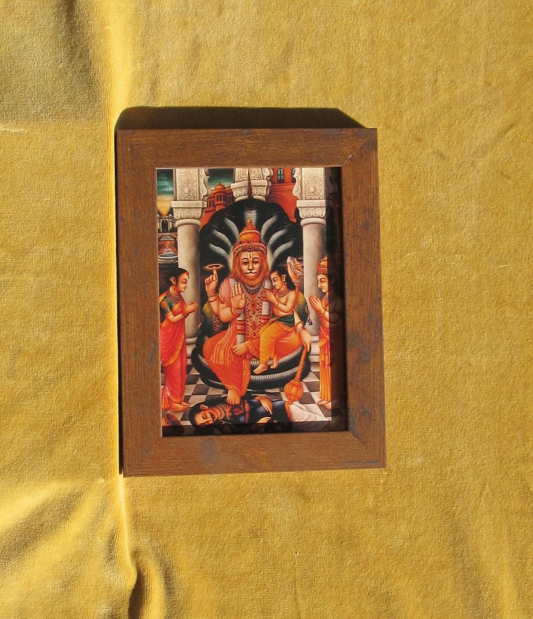 Framed 1990's Card of Narasimha. - Etsy