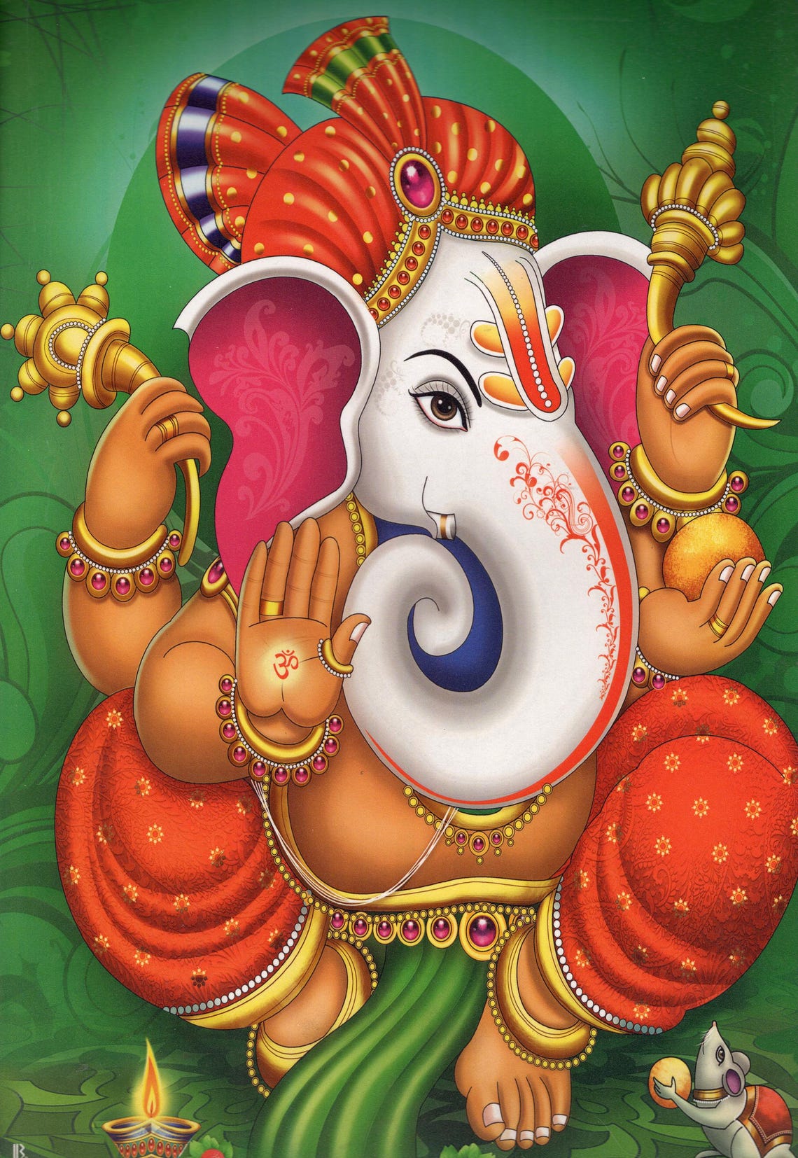 Ganesh ... Large Vintage-style Indian Print - Etsy