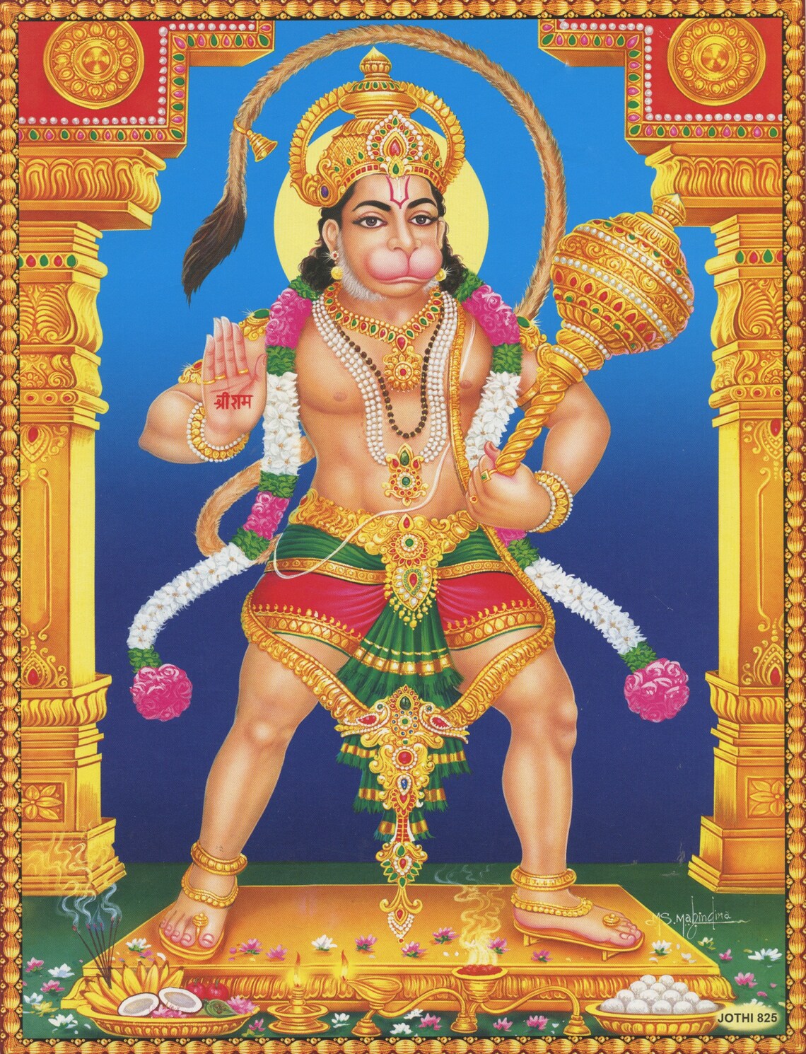 Hanuman ... Indian Vintage-style Devotional Print - Etsy