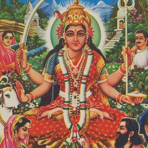 Santoshi Ma ... Vintage Indian Hindu Devotional Poster Print - Etsy