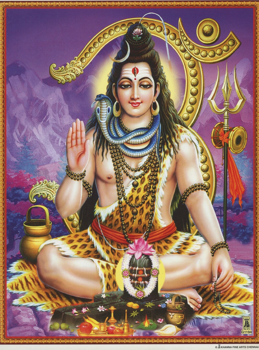 Shiva ... Vintage-style Indian Hindu Devotional Poster Print - Etsy