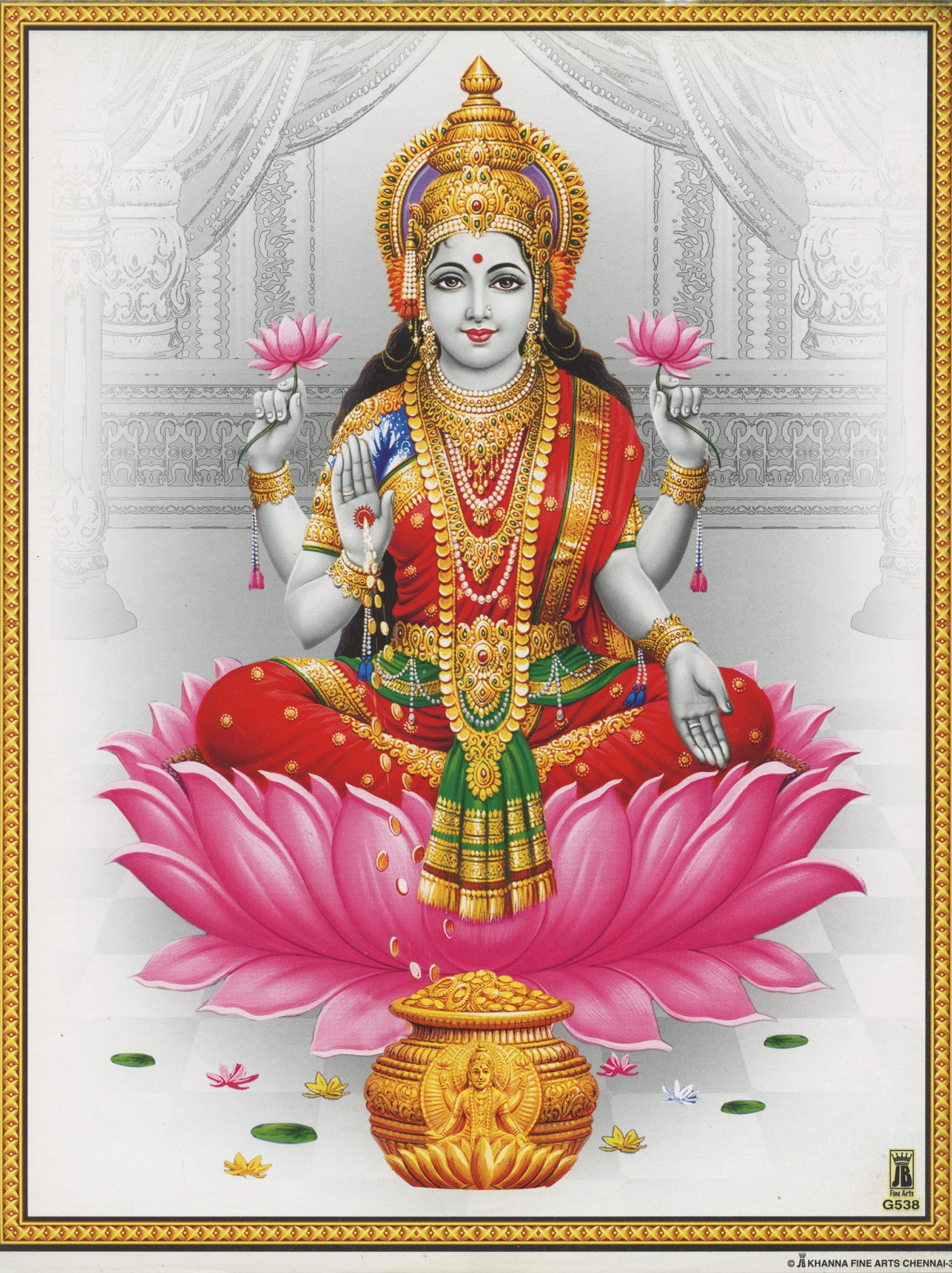 Lakshmi ... Vintage-style Indian Hindu Devotional Poster Print - Etsy UK