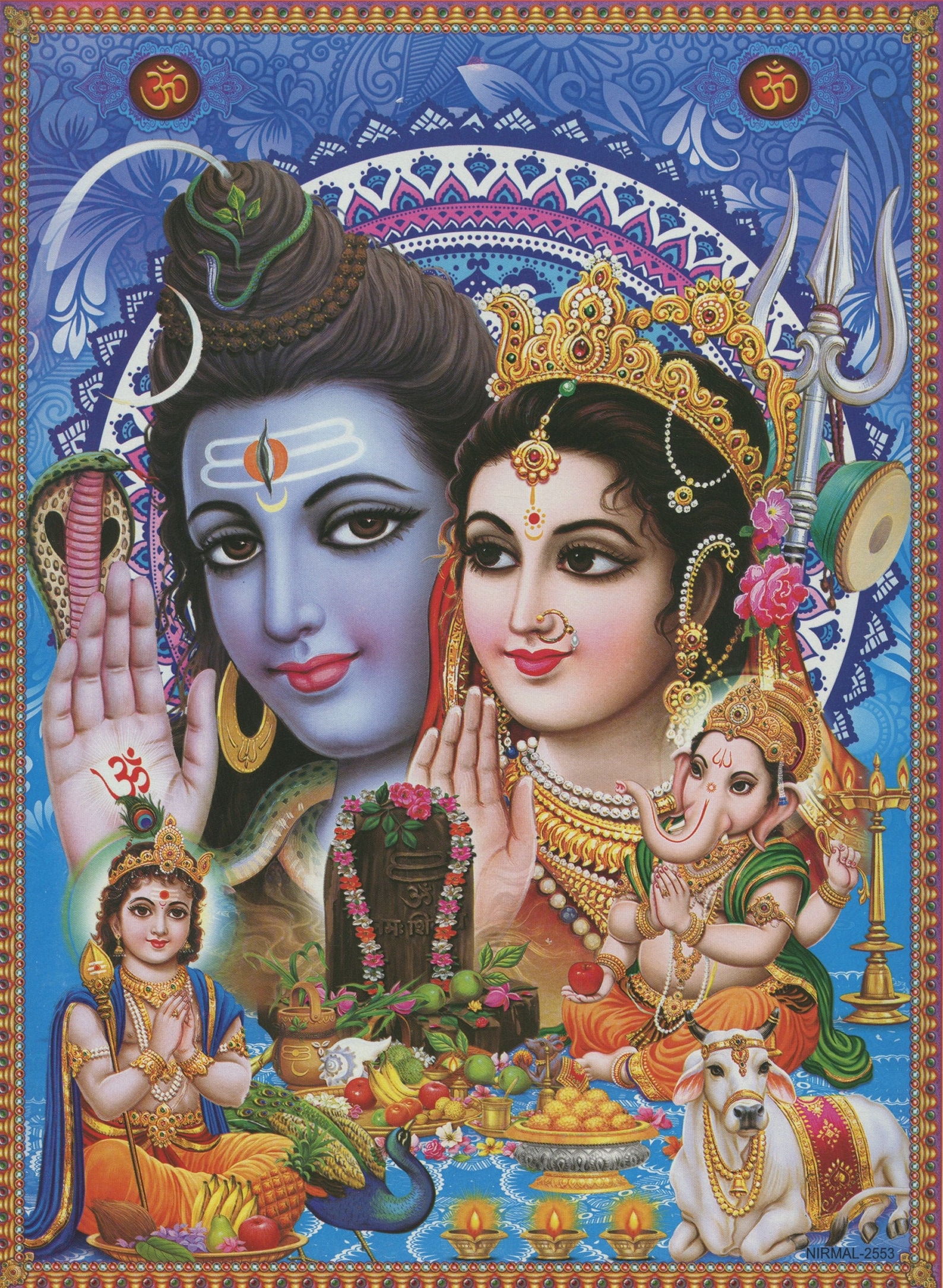 Buy Shiva/parvati ... Vintage-style Indian Hindu Devotional Poster ...