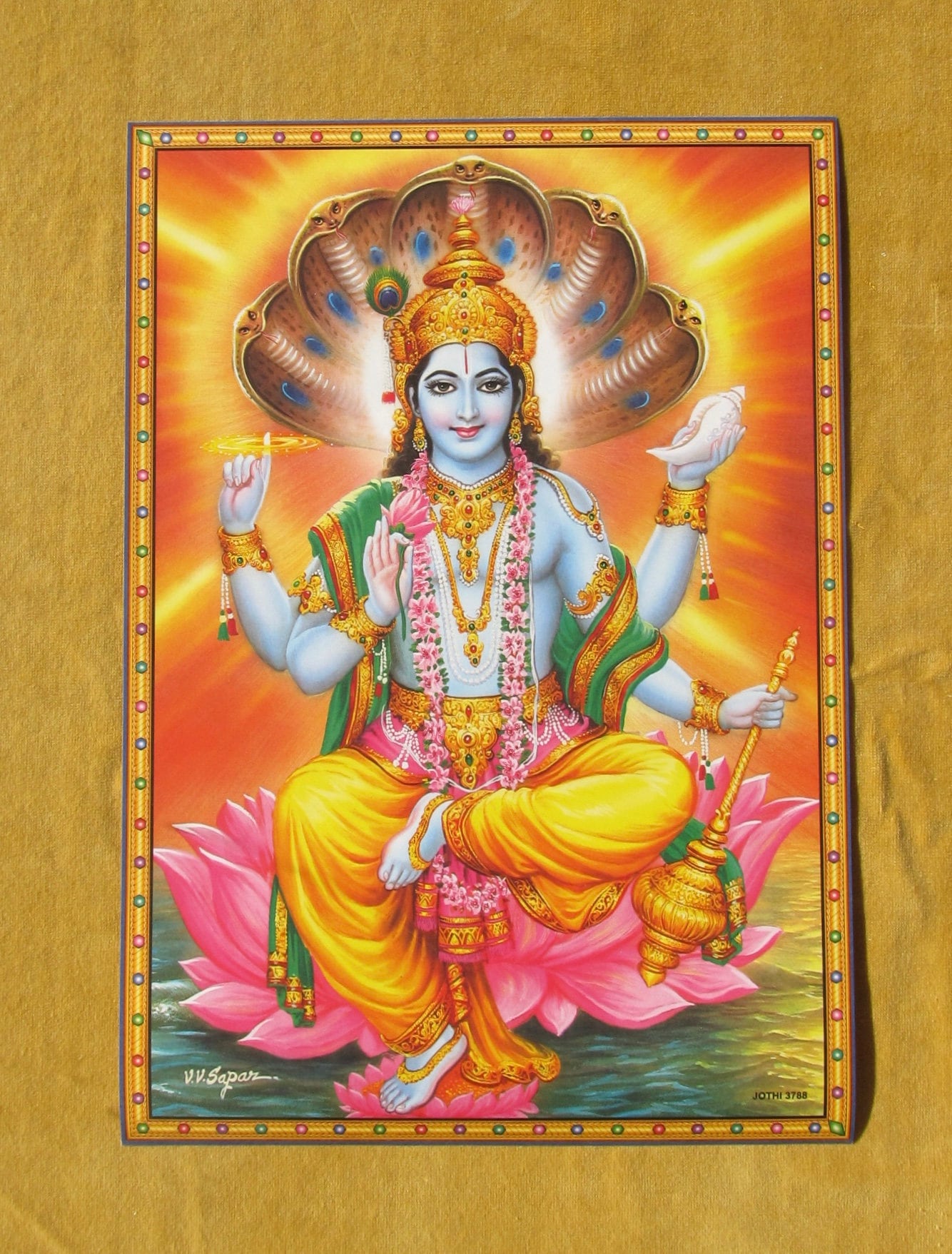 Vishnu Art Lord Mahavishnu posters Hare Krishna PosterWall Art Craft ...