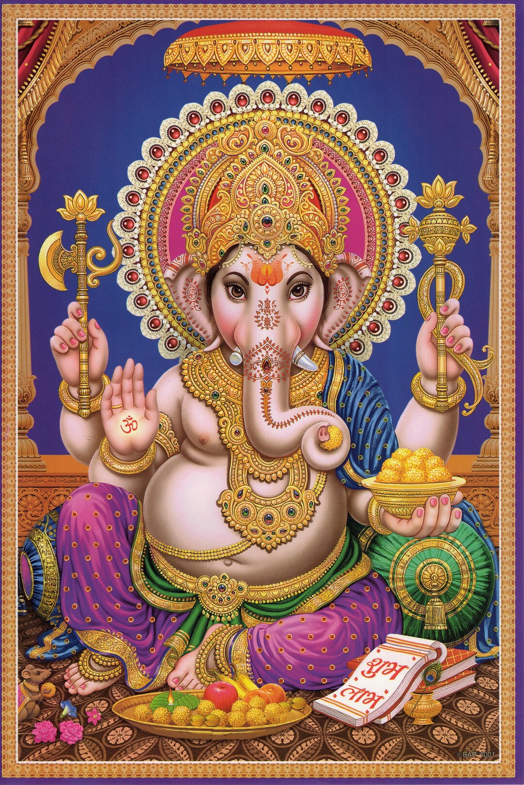 Ganesh ... Large Vintage-style Indian Hindu Devotional Print. - Etsy