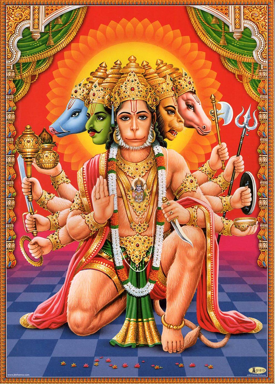Hanuman ... Large Vintage-style Indian Hindu Devotional Poster Print - Etsy