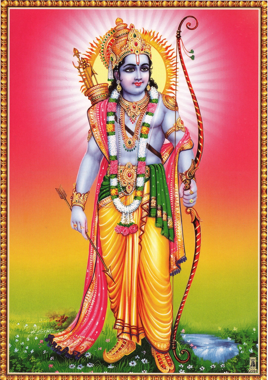 Rama ... Large Vintage-style Indian Hindu Devotional Poster Print - Etsy