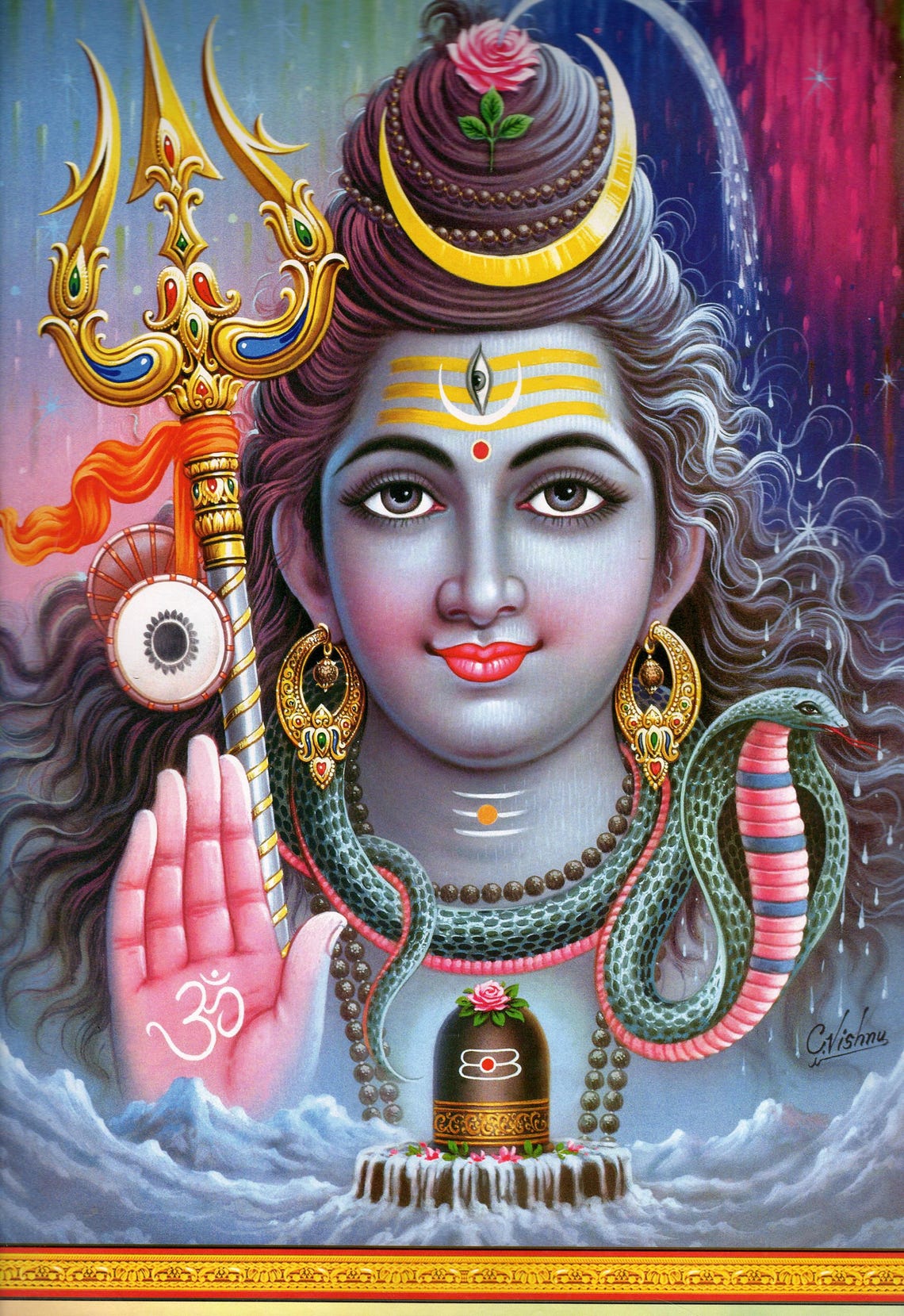 Shiva - large Indian Hindu Devotional Poster Print - Etsy
