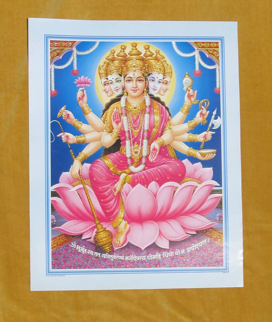 Sri Gayatri ... Large Vintage-style Indian Hindu Devotional Print. - Etsy
