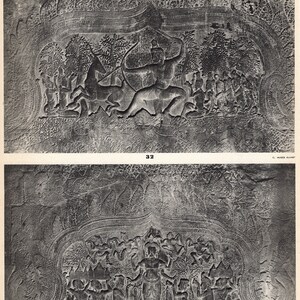 Antique Print Cambodia, Angkor-wat Double Sided, 1930's. - Etsy