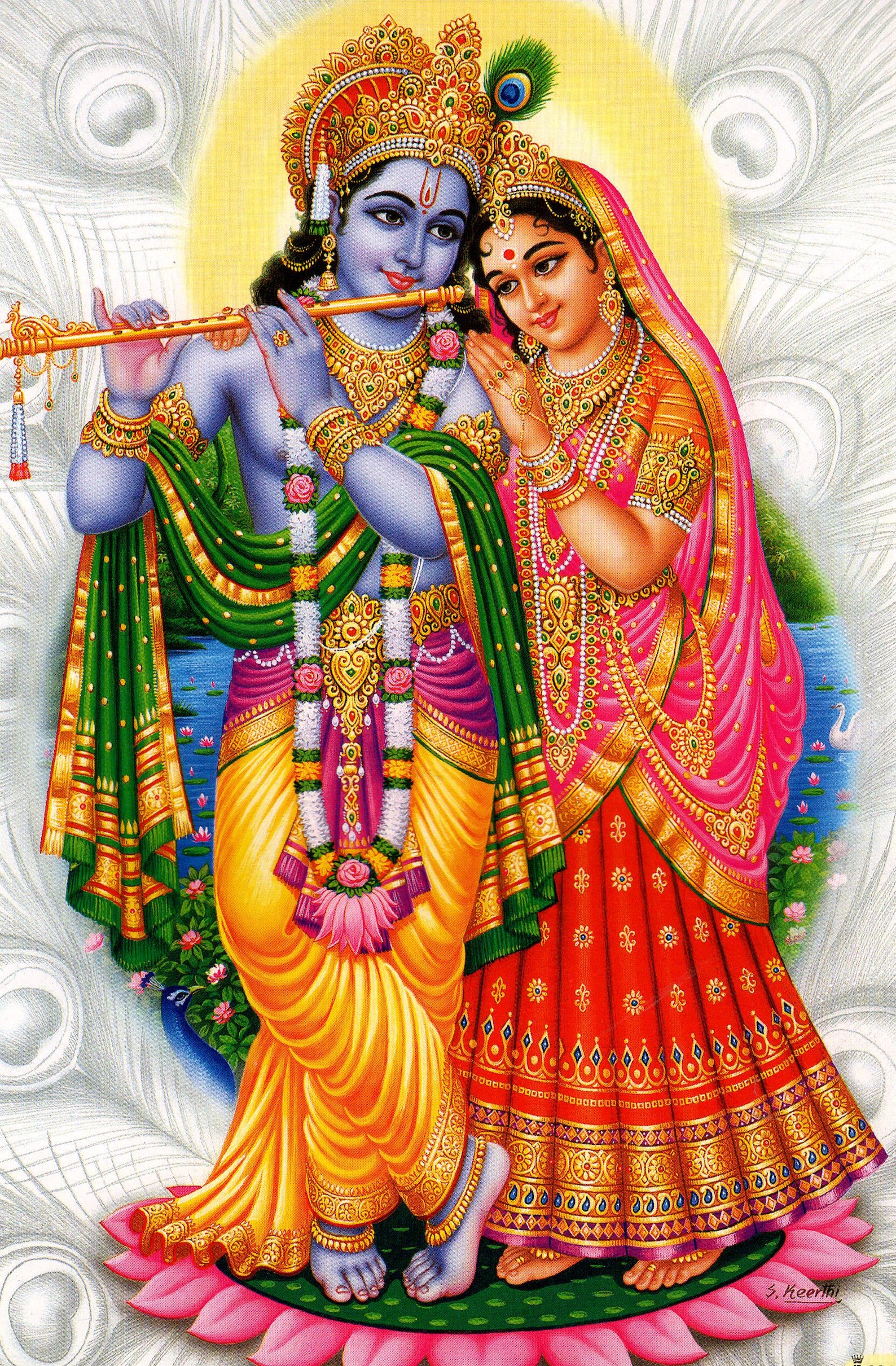 Krishna - smaller Vintage-style Indian Devotional Print - Etsy