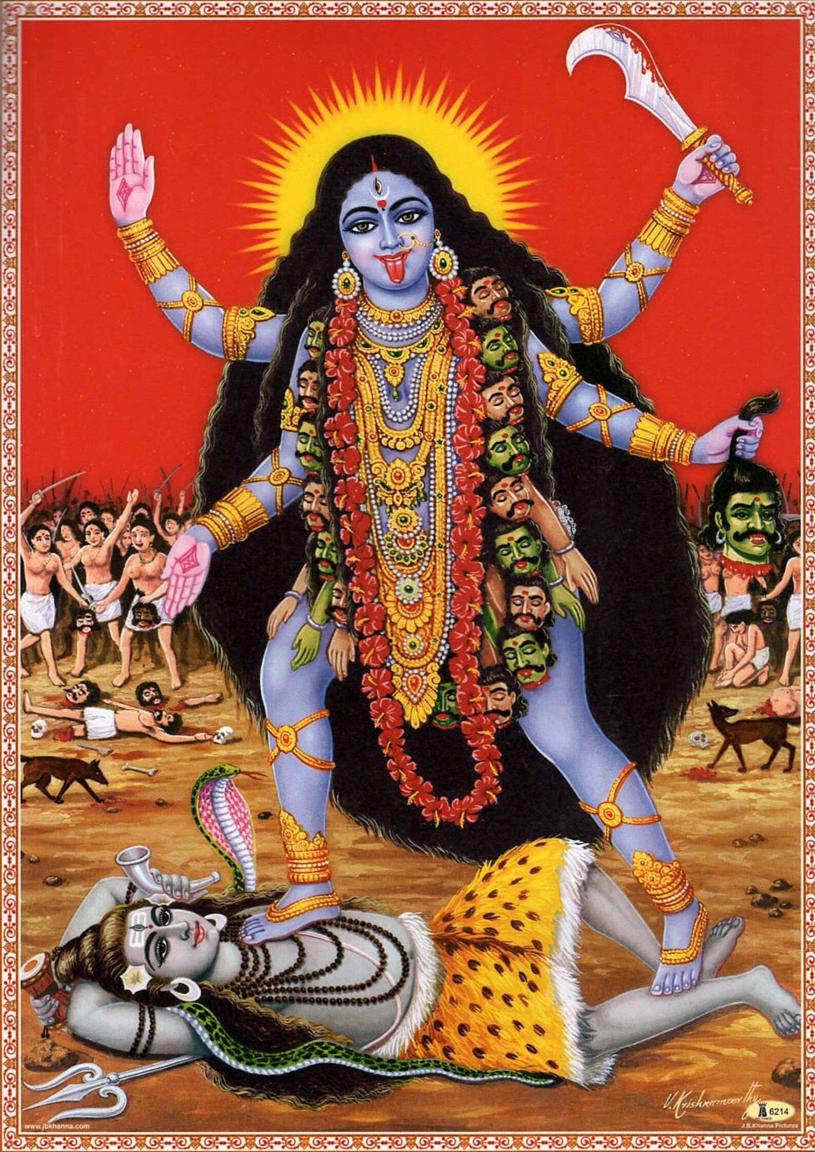 Kali ... Large Vintage-style Indian Hindu Devotional Print - Etsy