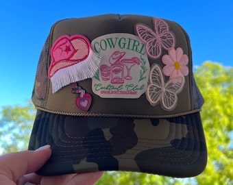 Trucker Hat With Patches, Retro Trucker Hat for Women, Hat Patches, Custom Trucker, Patch ...