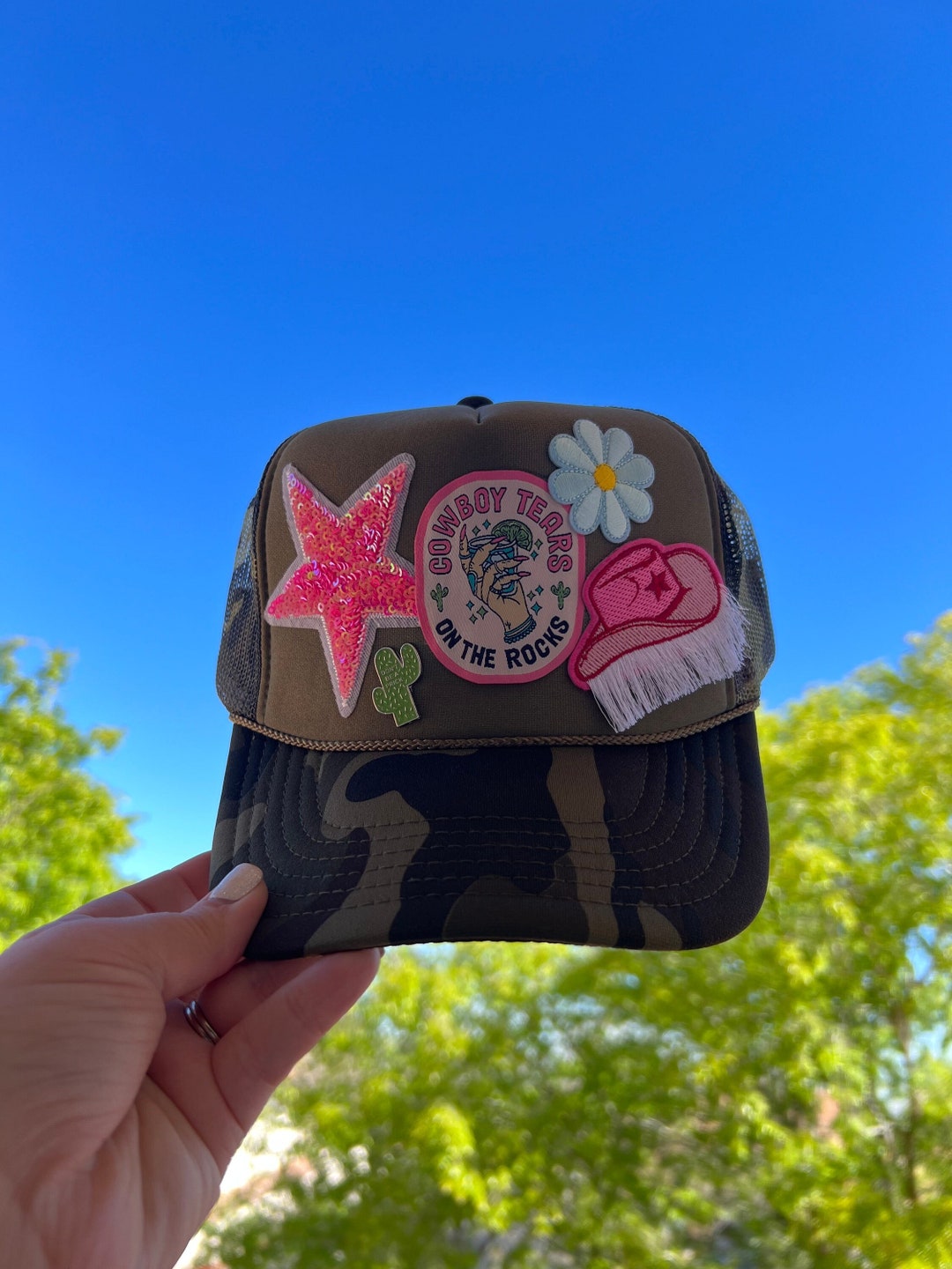 Trucker Hat With Patches, Retro Trucker Hat for Women, Hat Patches ...