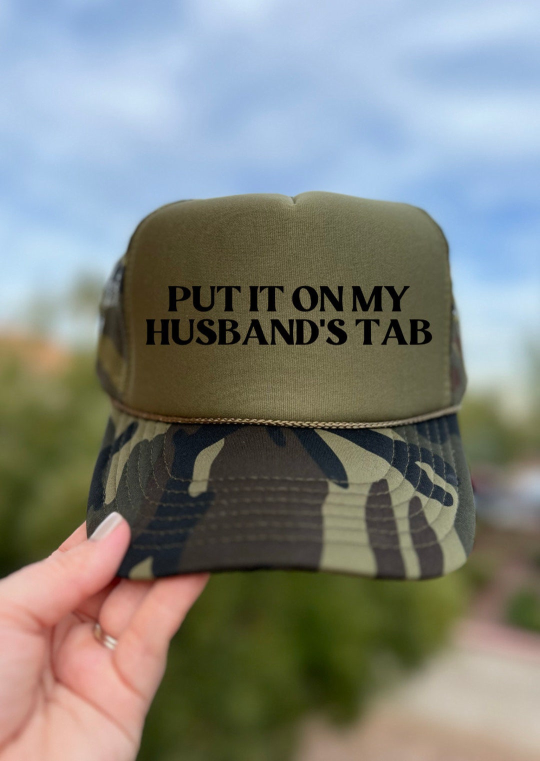 Put It on My Husbands Tab Trucker Hat, Western Trucker Hat, Funny ...