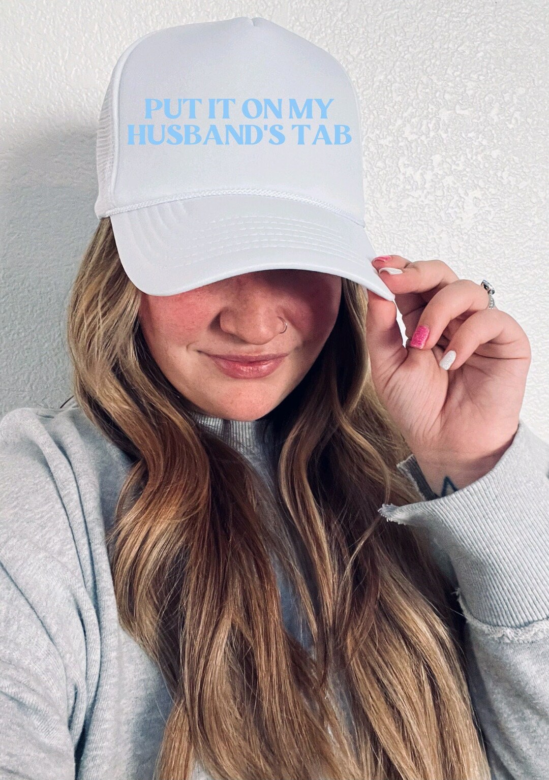 Put It on My Husbands Tab Trucker Hat, Western Trucker Hat, Funny ...