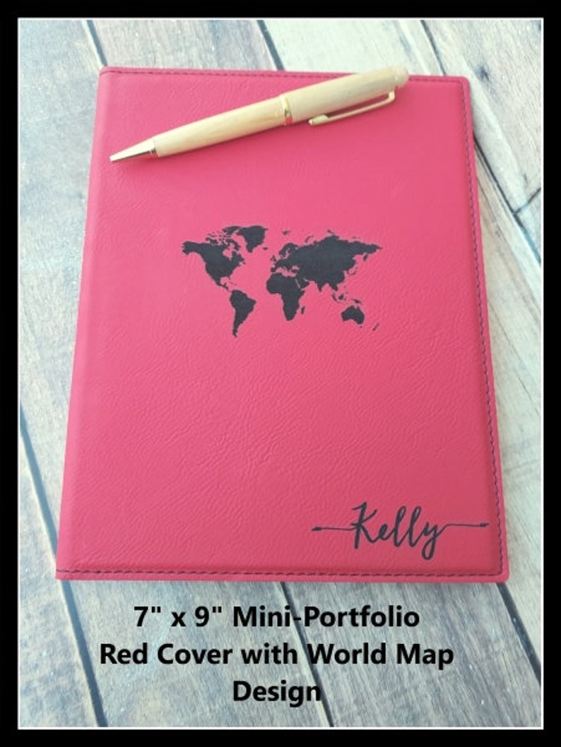 MINI PORTFOLIO Personalized Leather With Notepad 7 X - Etsy