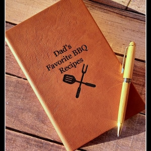 RECIPE JOURNAL, Book, Personalized Leather Recipe, Engraved Gift, Lined ...