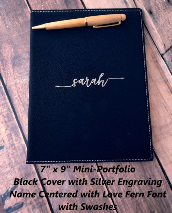 MINI PORTFOLIO Personalized Leather With Notepad 7 X - Etsy