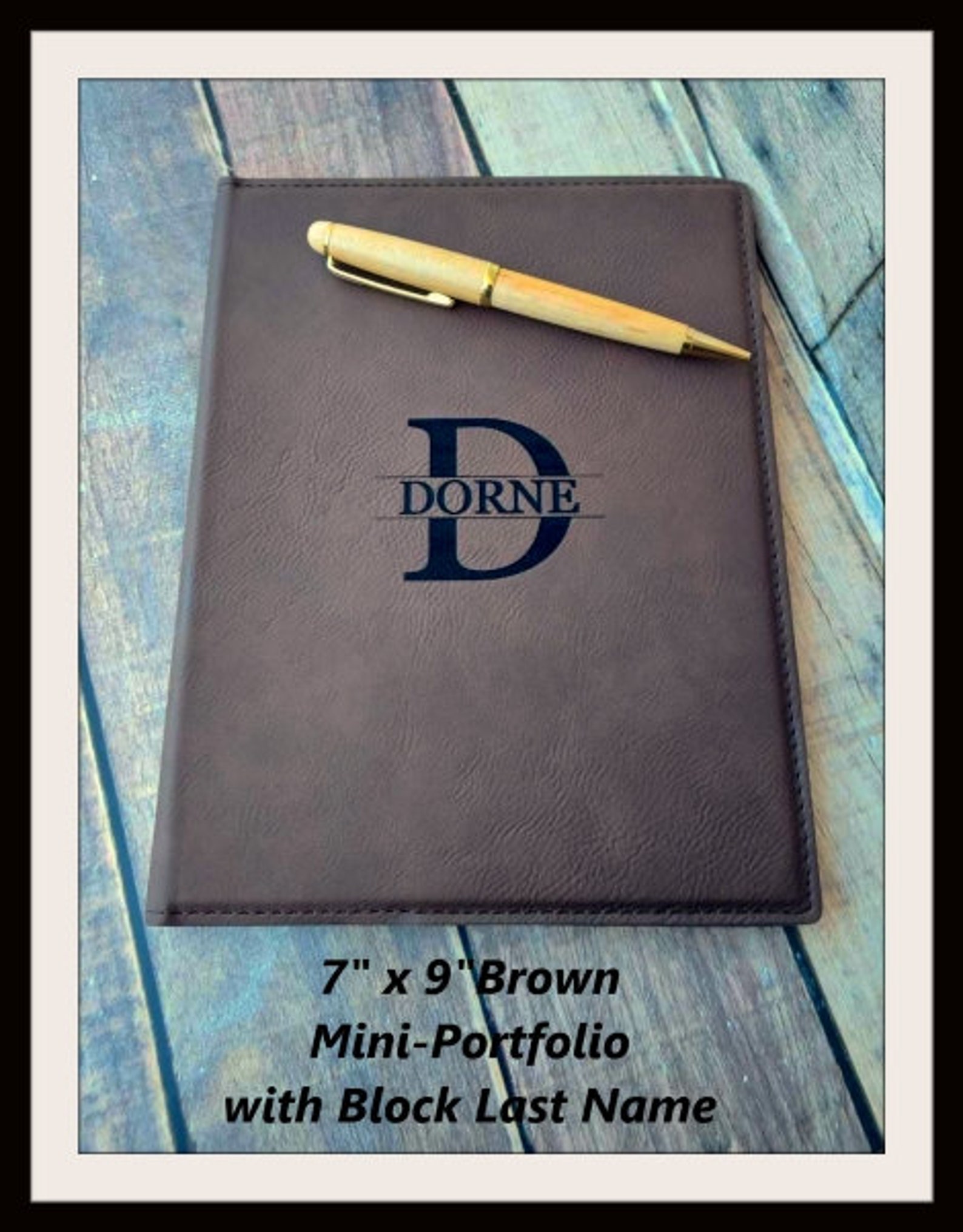 MINI PORTFOLIO Personalized Leather With Notepad 7 X - Etsy