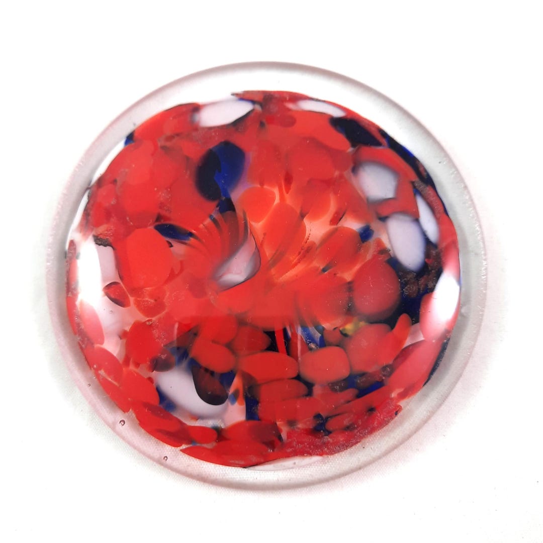 Art Glass Rondel for Stained Glass Work, Red White and Blue, 3.5" - Etsy