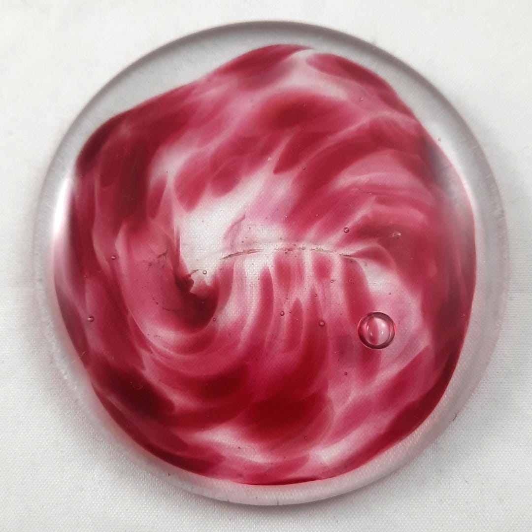 Handmade Art Glass Rondel, Strawberry Red, for Stained Glass Artists, 2 ...