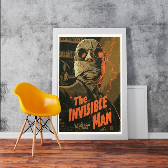 The Invisable Man Movie Wall Art Print Poster Rolled Cotton | Etsy
