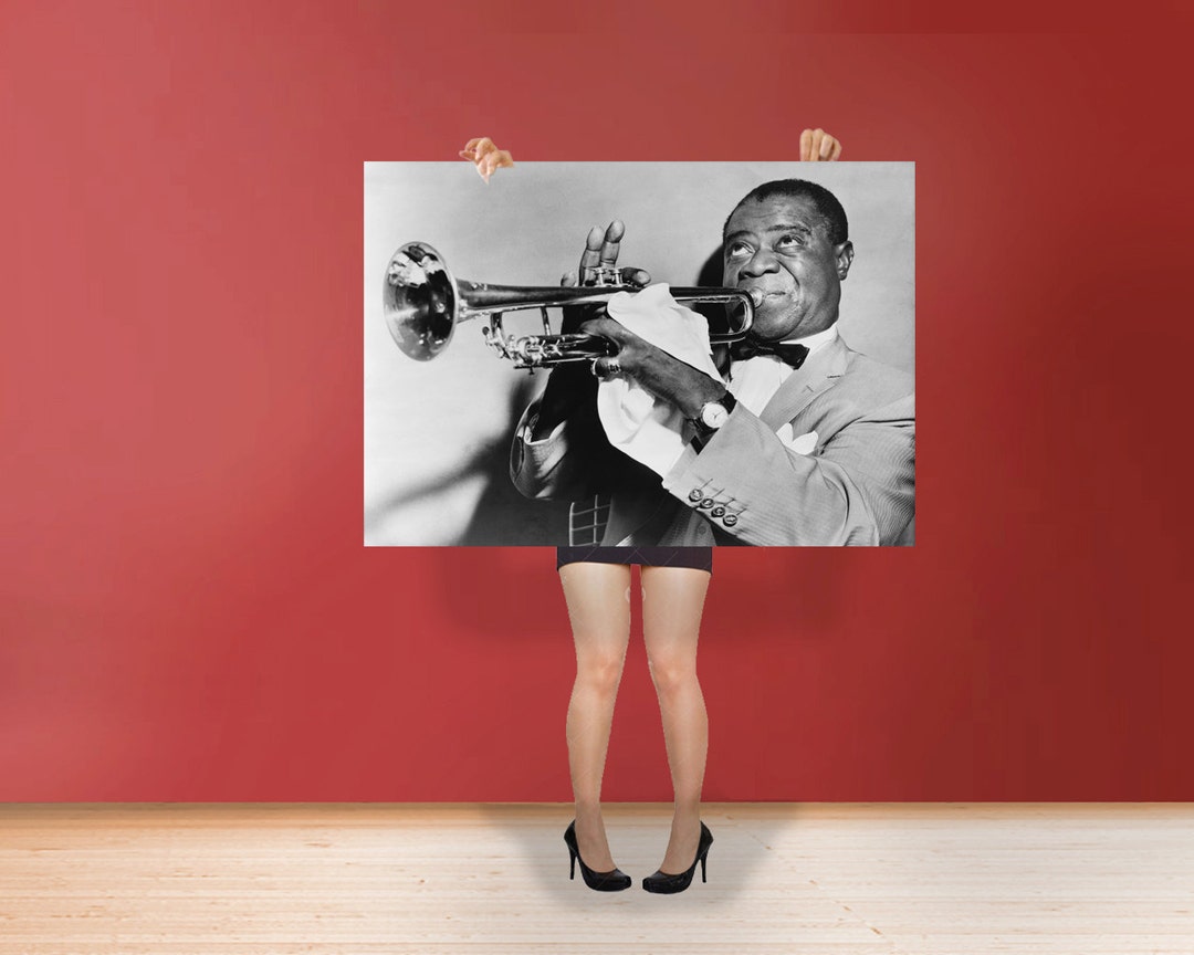 Louis Armstrong - Classic Art Print Poster Rolled Cotton Matt Canvas ...