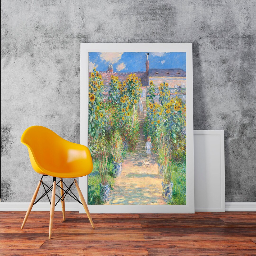 The Artist's Garden at Vétheuil Claude Monet Painting Artwork - Classic ...