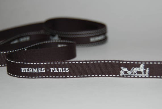 Authentic HERMES Paris Classic Brown Signature Ribbon for | Etsy