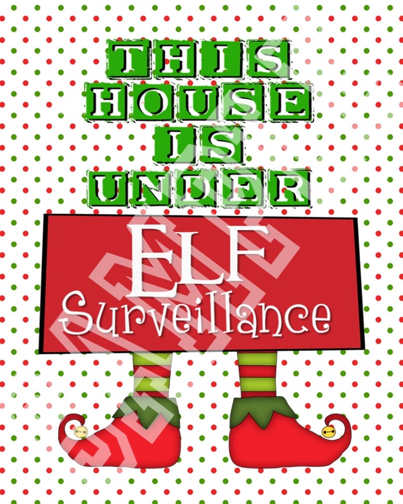 8x10 Elf Surveilance Christmas Sign. - Etsy