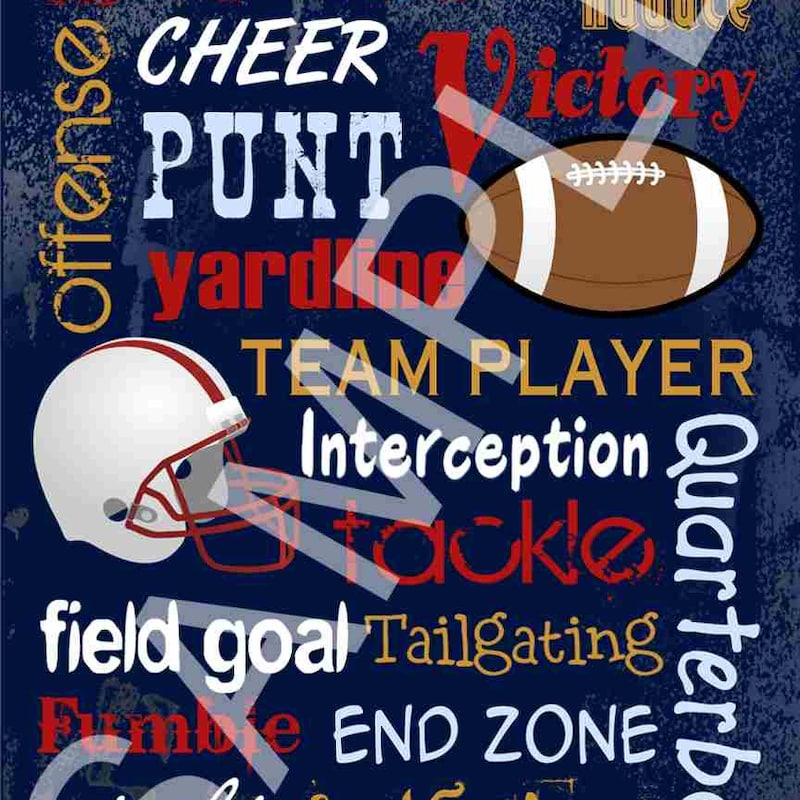 Football Subway Art - Etsy