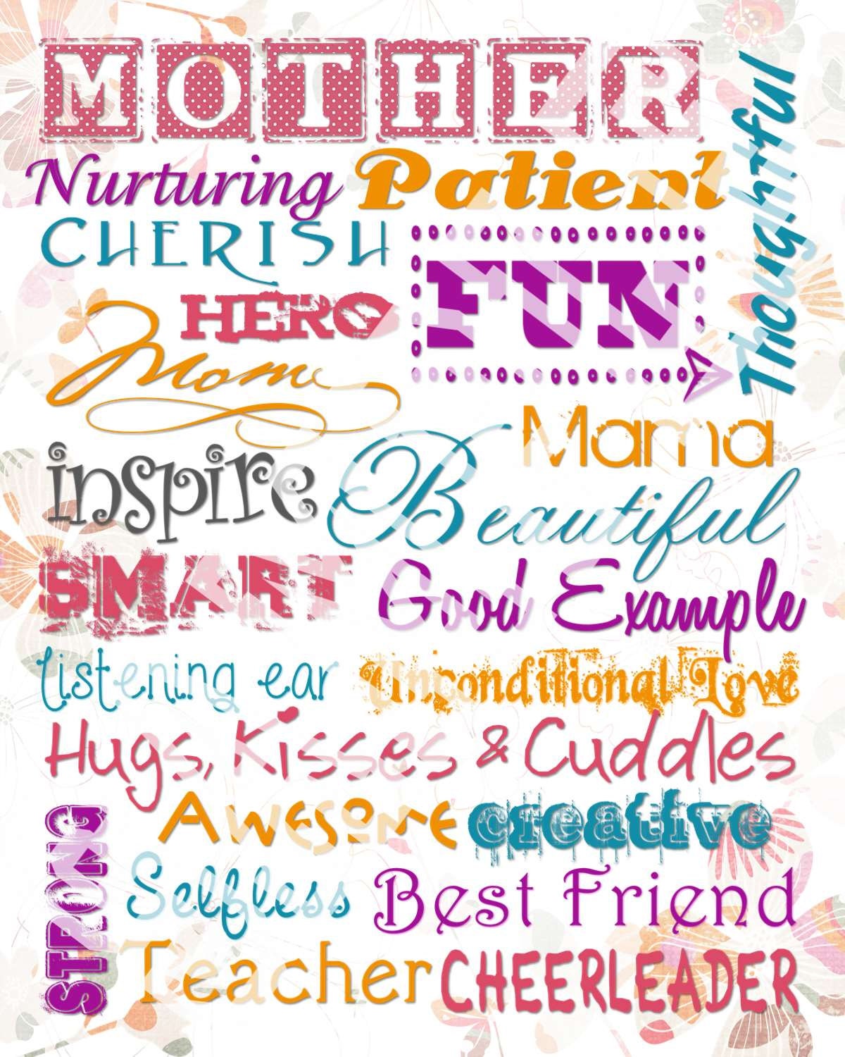 Mother's Day Printable Subway Art may Frameable - Etsy