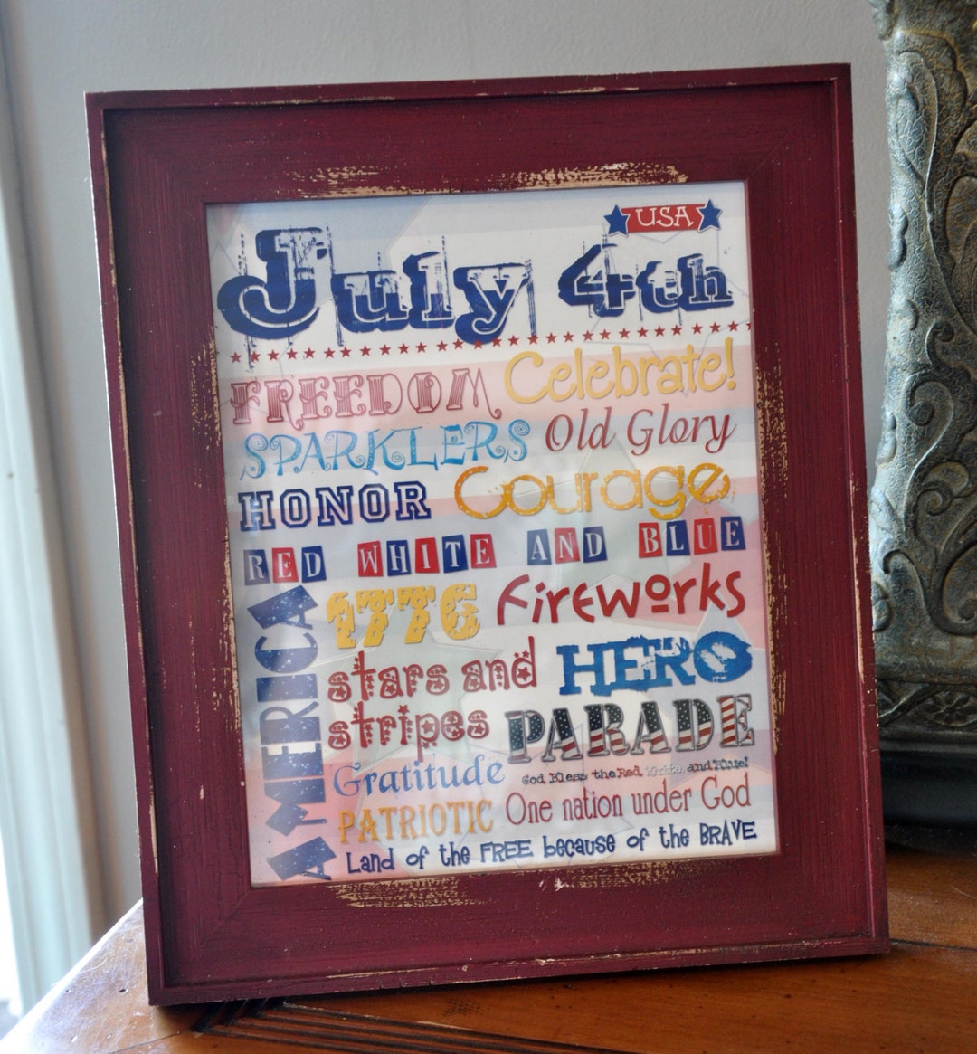 July Printable Subway Art Independence Day Frameable - Etsy