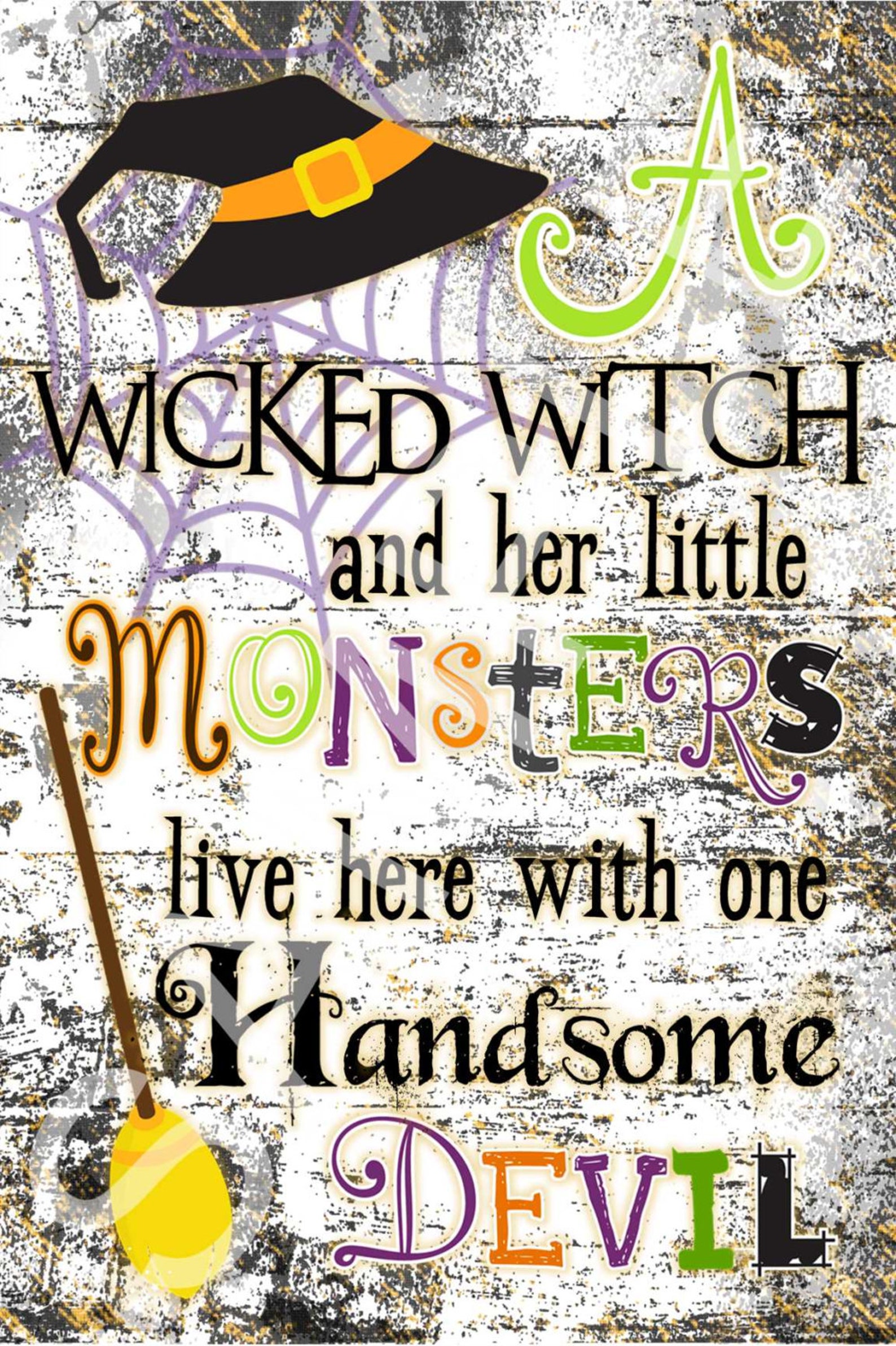 Halloween Wicked Witch Art 12x18 Inch - Etsy