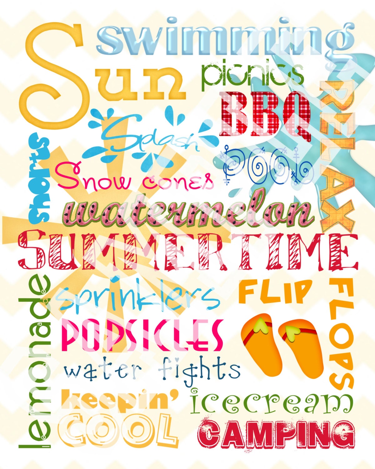 Summer Printable Subway Art (august) - Etsy