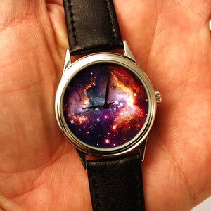 Space Watch, Wrist Watch With Space Hubble Photo Galaxymontre ...