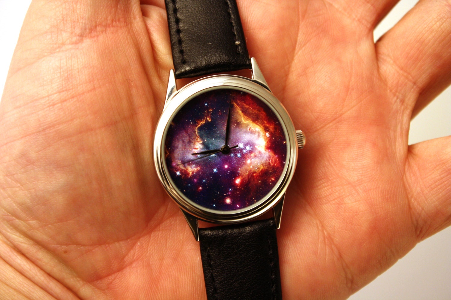 Space Watch, Wrist Watch With Space Hubble Photo Galaxymontre ...