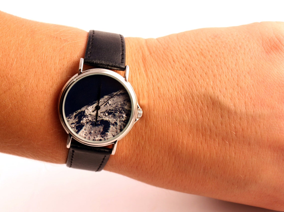 Moon Space Watch Outer Space Moon Surfacemontre Hommerelojes - Etsy