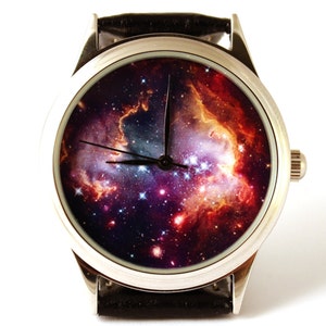 Space Watch, Wrist Watch With Space Hubble Photo Galaxymontre ...
