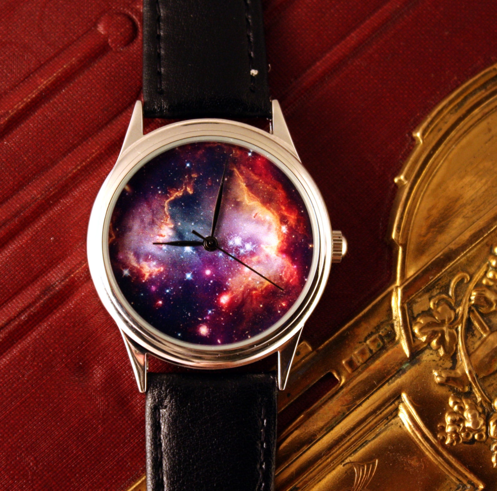 Space Watch, Wrist Watch With Space Hubble Photo Galaxymontre ...